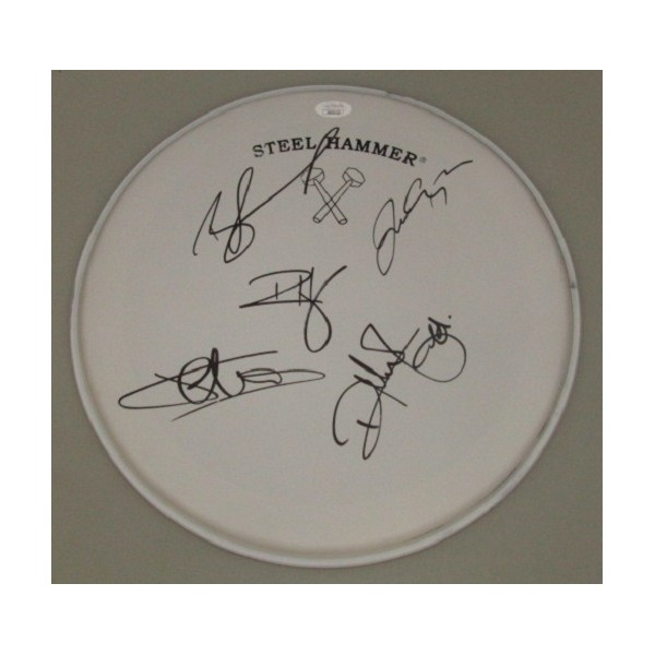 PowderFinger 2010 Hand Signed Band Drumskin + JSA COA - Around The ...